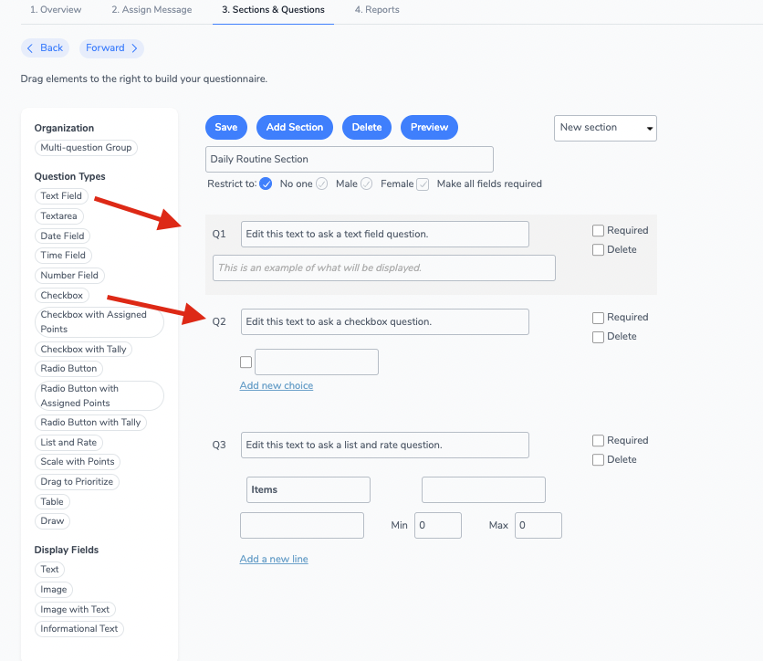 Creating A Custom Questionnaire